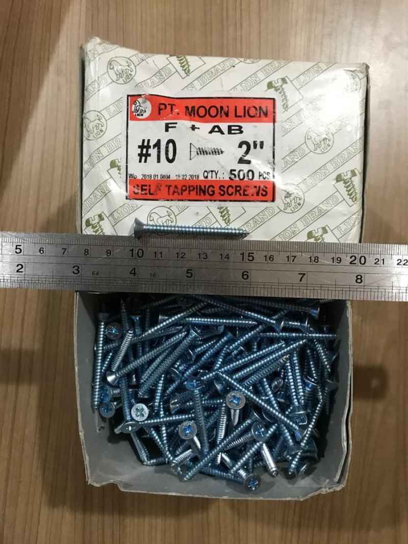 Promo (500PCS) #10 x 5 CM Sekrup FAB Taping Screw Sekrup Skrup Kayu 1 ...