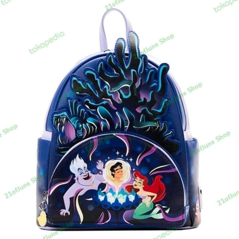Promo Loungefly The Little Mermaid Ursula Lair Glow Mini Backpack ...