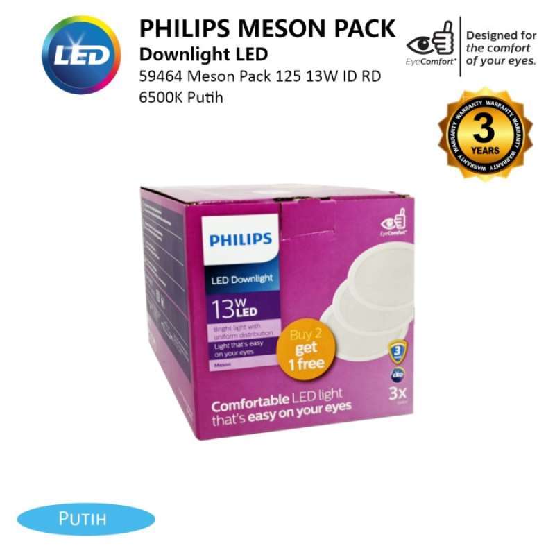 Promo Downlight LED Philips 59464 Meson Pack 125 13w 65K ID MP Putih Diskon 23% di Seller ...