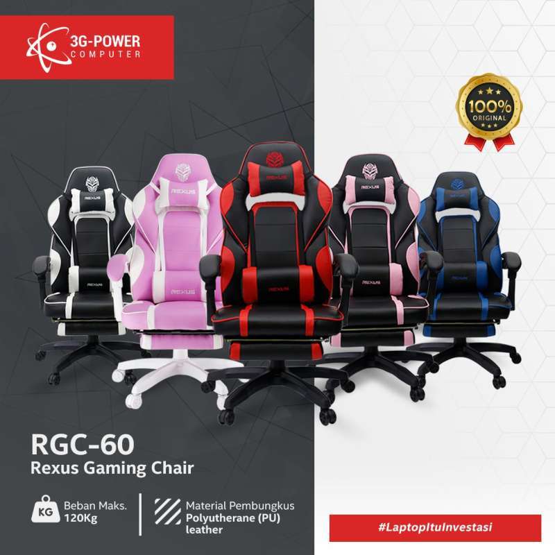 Promo Rexus RGC60 Gaming Chair Kursi Gaming Diskon 22% di Seller 3G ...