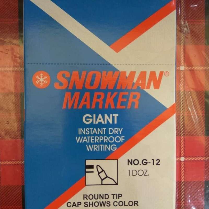 Jual Spidol Snowman Permanent Marker G 12 Merah 🏷️ Original Terbaru ...