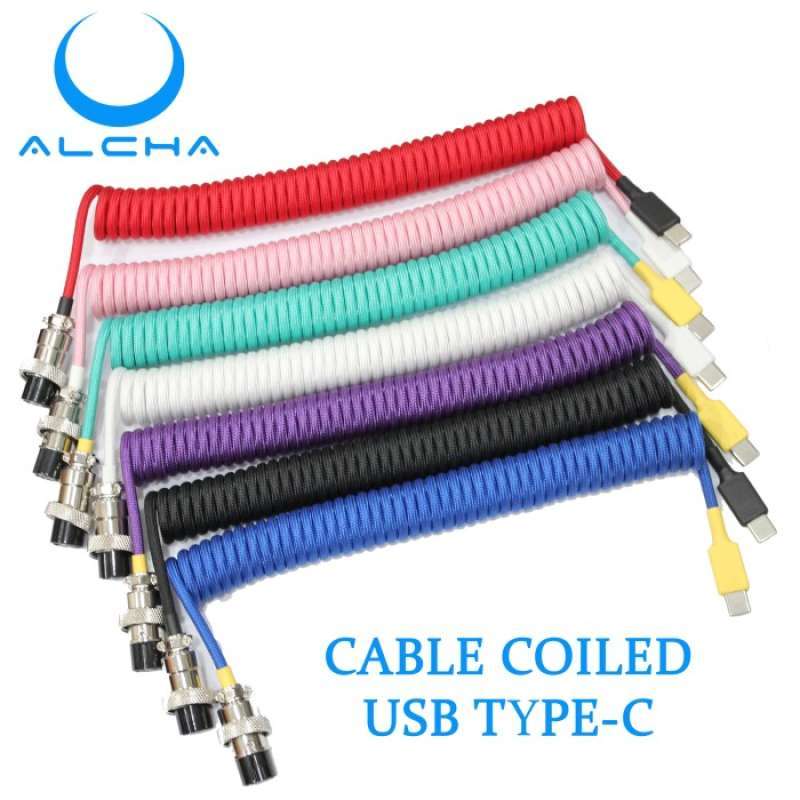 Promo ALCHA CABLE COILED TYPE C AVIATOR KABEL MECHANICAL KEYBOARD ...