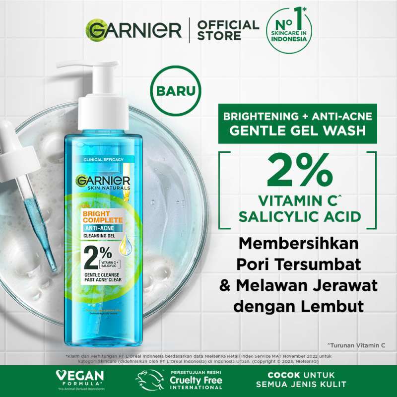 Promo Garnier Bright Complete Anti Acne Gel Wash 120 Ml Diskon 6% Di ...