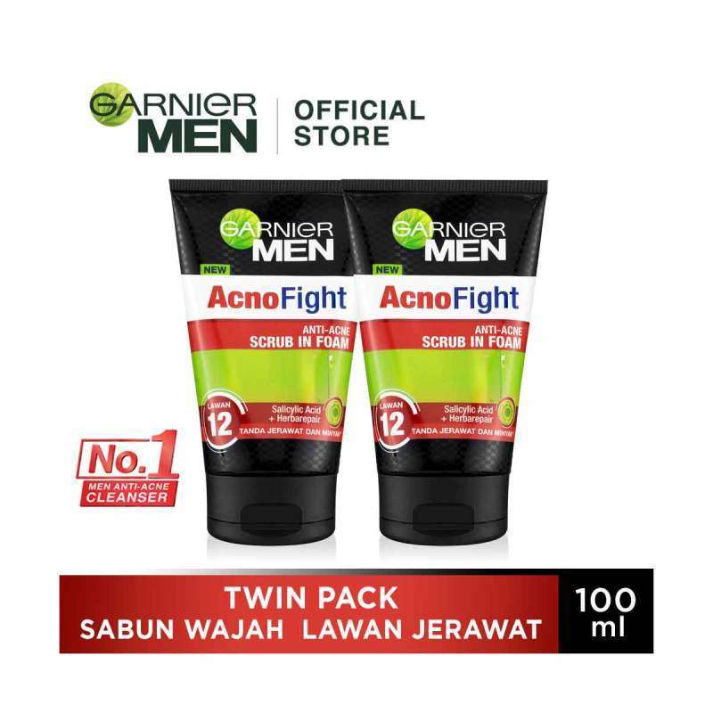 Jual Garnier Men Acno Fight Anti Acne Facial Foam Skin Care [twin Pack ...