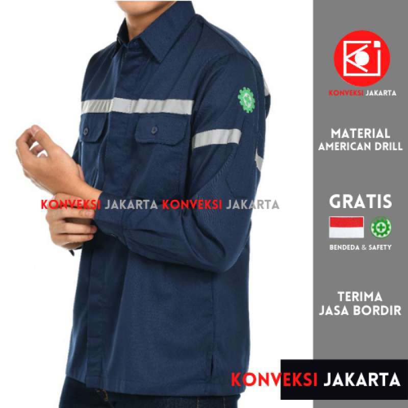 Jual Baju Wearpack Kemeja Safety K3 Proyek Tambang Lengan Panjang ...