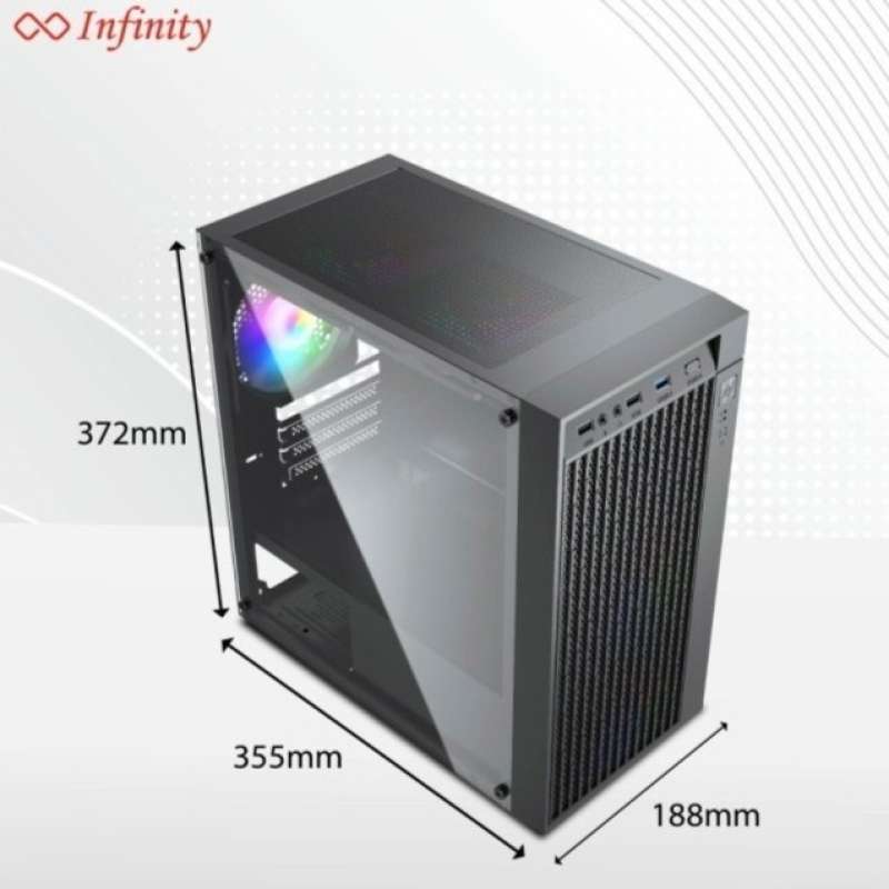 Jual Casing Komputer Gaming Enlight Infinity Strike M Atx Free 3fan Rgb ...