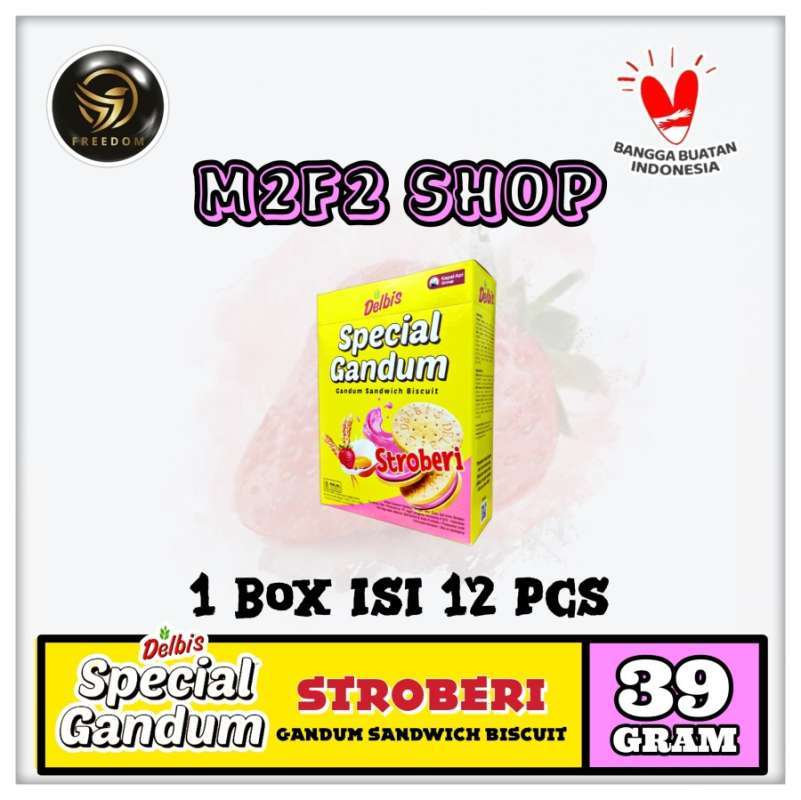 Jual Delbis Biskuit Special Gandum Sandwich Rasa Stroberi - 39 Gr ...