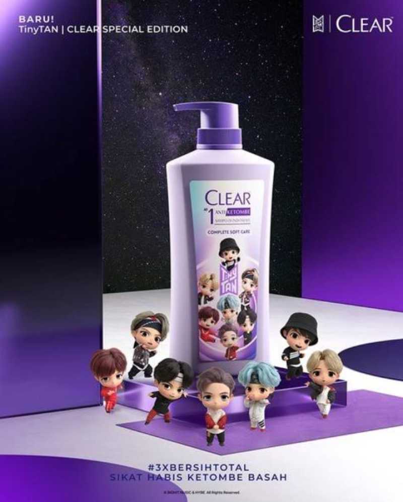 Jual COD // Shampo Clear Tintan // Clear Anti Ketombe Tinytan 660 Ml // Shampo Clear BTS Ungu ...