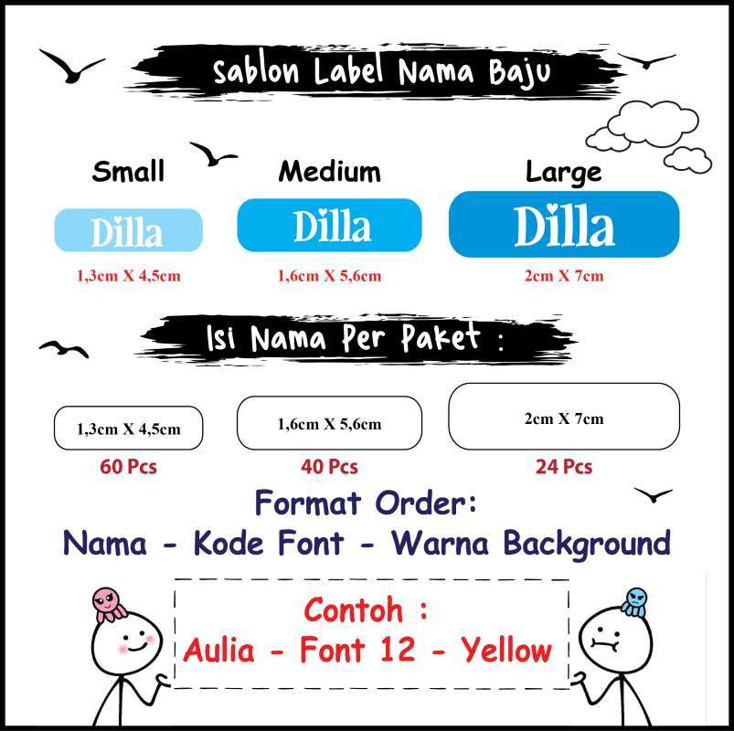 Jual CUSTOM LABEL SERAGAM SEKOLAH NAMA ANAK KAOS STIKER SABLON SETRIKA ...