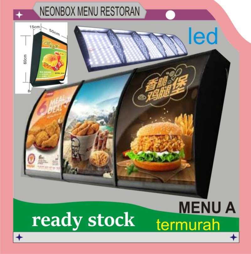Jual Slim Light Box -Daftar Menu Restoran Cembung- Neon Box (1 Sisi ...