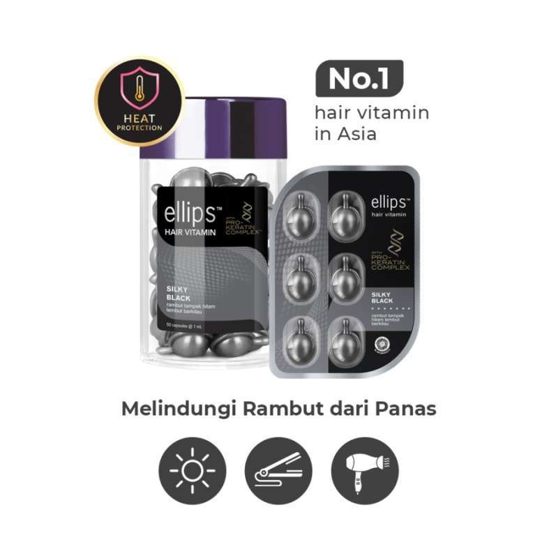 Jual Ellips Hair Vitamin dengan Moroccan Oil Kemasan Botol 50 kapsul 1 ...