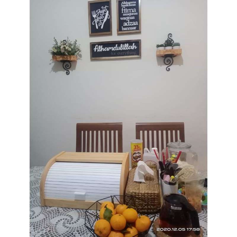 Jual wooden box / slidebox roti BREAD BOX tempat roti dengan tutup ...
