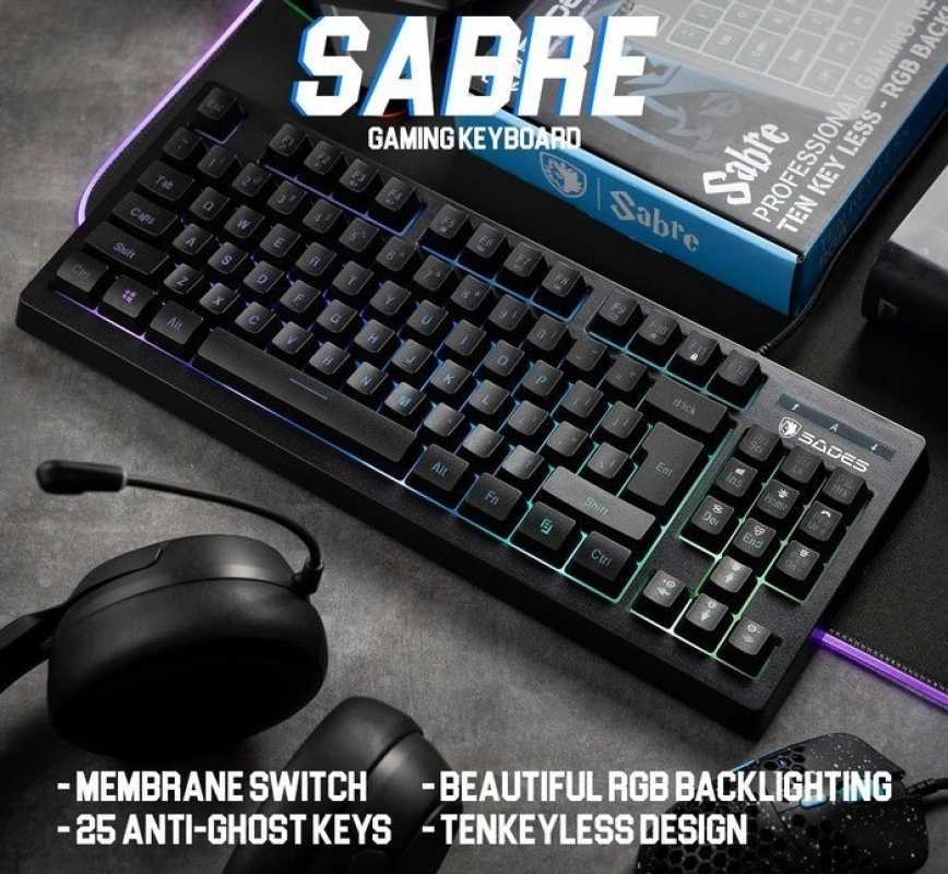 Jual Sades Sabre - Tkl Rgb Membrane Backlight Gaming Keyboard Di Seller ...