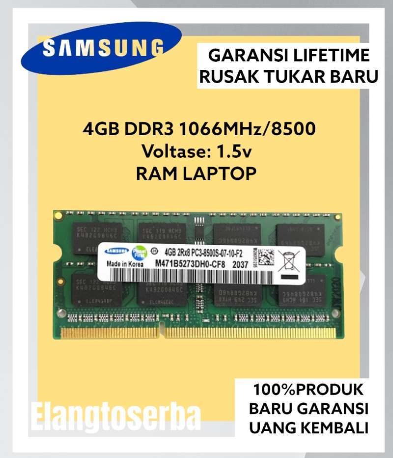 Jual RAM LAPTOP SAMSUNG DDR3 4GB 8500 / 1066 MHz ORI RAM SODIMM 1.5v ...