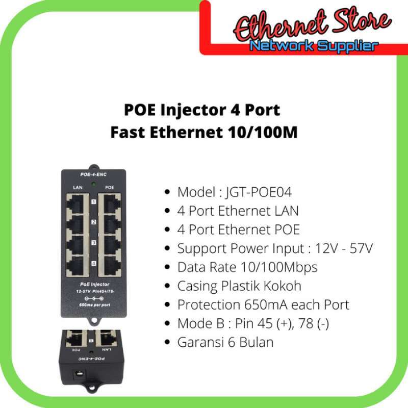 Promo Poe Injector 4 Port 100M Atau Gigabit - Multivariasi Multicolor Diskon 23% di Seller ...