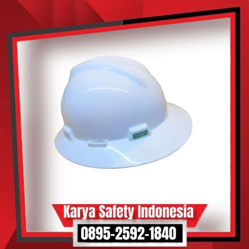 Promo helm safety msa lokal fullbrim warna putih - sni Diskon 8% di ...