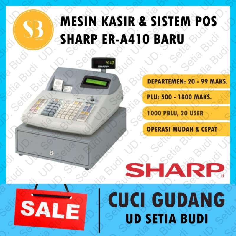 Promo Mesin Kasir Dengan Pos Sharp Er-A410 1800 Plu Cash Register Diskon 23% di Seller Ruang ...