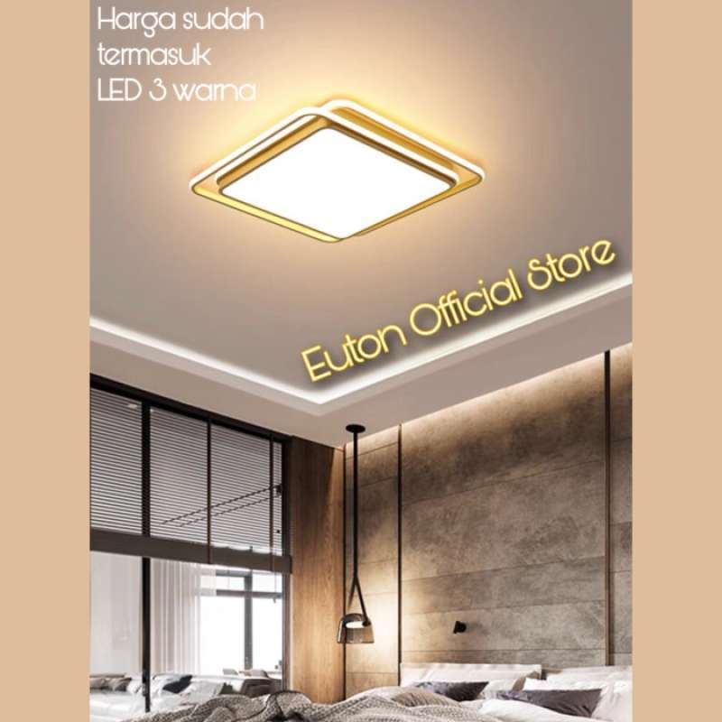 Promo Lampu Plafon Minimalis Modern Led 3 Warna Wh68sq / Lampu Led ...