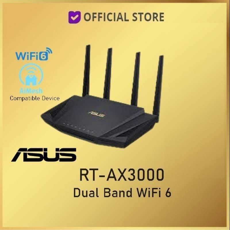Promo Asus RT-AX3000 Dual Band WiFi 6 Router AX3000 Diskon 21% di ...