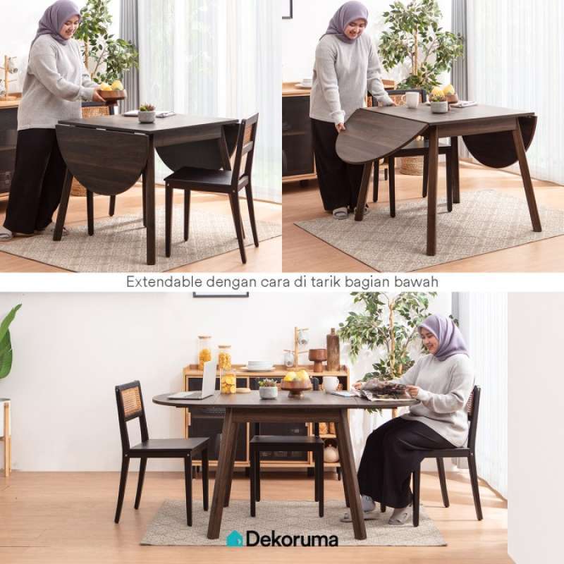 Jual Dekoruma Mashi Meja Makan Extendable Walnut - Dining Table Di ...