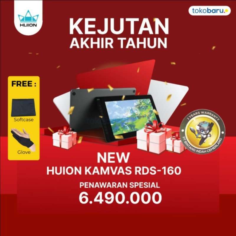 Promo Huion Kamvas 16 Drawing Display Tablet Rds-160 Garansi Resmi Diskon 23% di Seller Tunnel ...