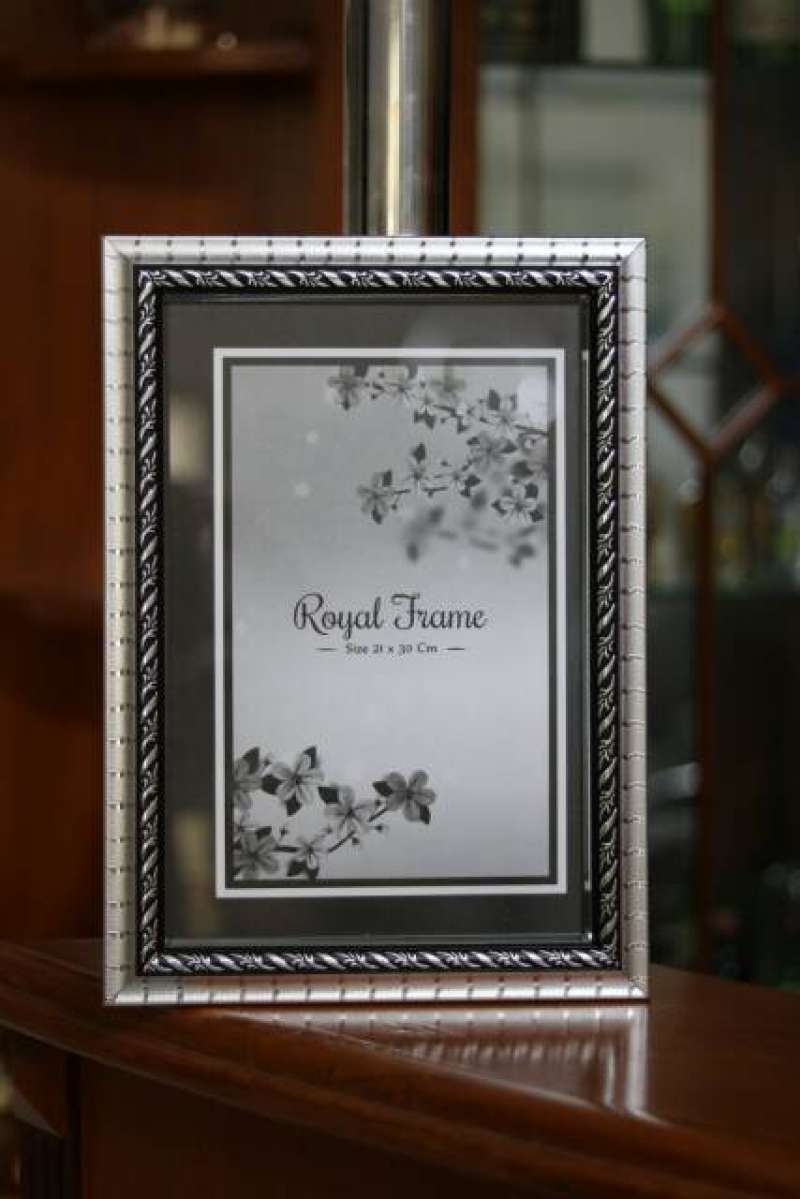 Jual Frame Foto Figura Pigura Bingkai A4 20x30 Ijasah Motif - Silver Di ...