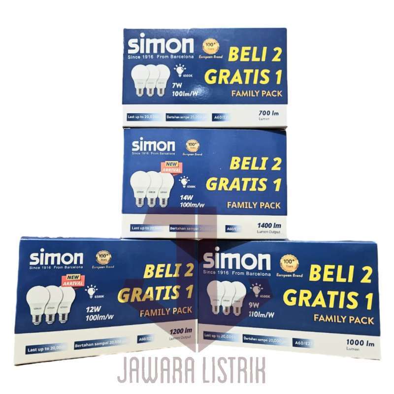 Jual Simon Family Pack Led 7 W Beli 2 Gratis 1 Lampu Murah Bergaransi ...