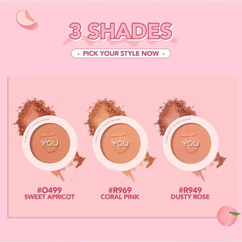 Jual You Simplicity Flush Blush | Natural Face Cheek | Pigmented Powder ...