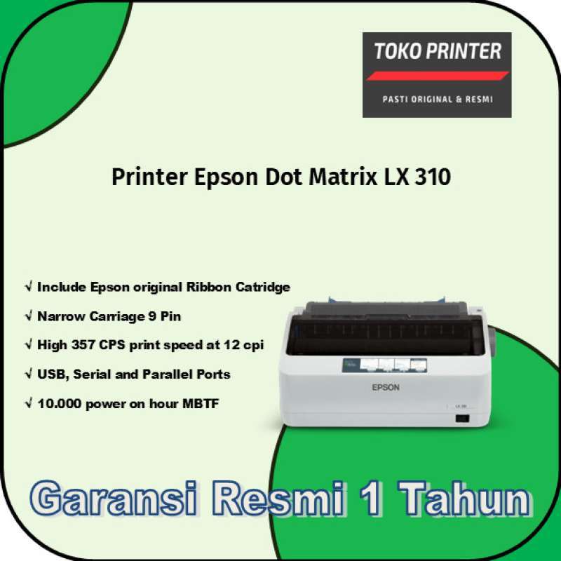 Jual Printer Epson Dot Matrix LX310 LX-310 LX 310 - 9 pin - Garansi ...