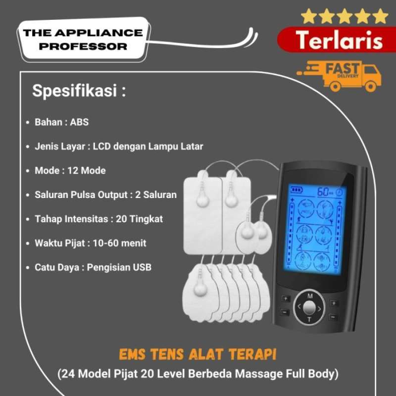 Promo EMS TENS Alat Terapi 24 Model Pijat 20 Level Berbeda Massage Full ...