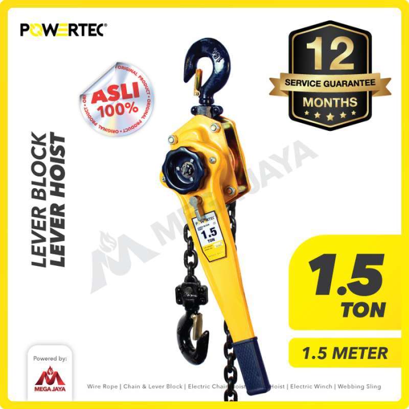 Promo Lever Block / Lever Hoist 1.5 Ton x 1.5 Meter POWERTEC Diskon 23% di Seller Jitsian Store ...