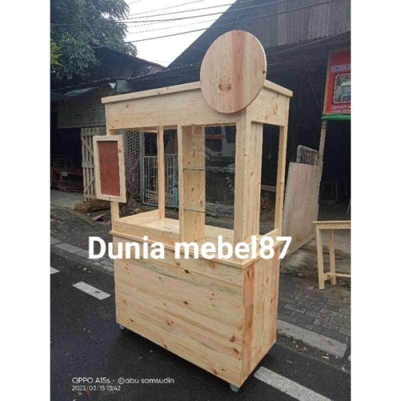 Jual Bisa Gosend/grab - Booth Kayu Jati Belanda Murah Gerobak Jualan ...