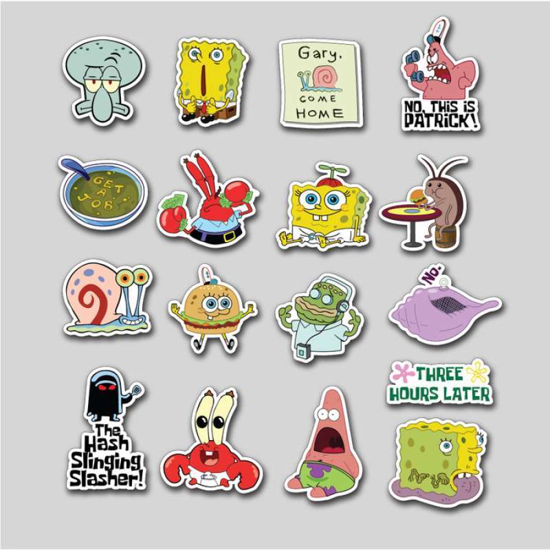 Promo Sticker Spongebob / Sticker Pack Helm Laptop Vinyl / Stiker Murah ...