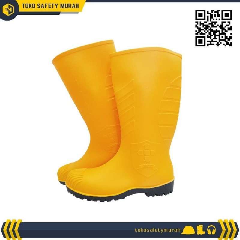 Promo Sepatu Boot Strength Kuning Pvc Proyek Safety Ujung Besi Setara ...