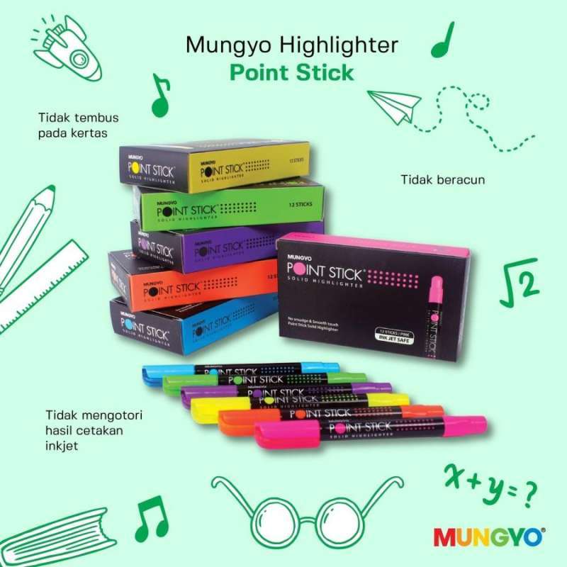 Jual Mungyo - Highlighter Point Stick 5 Pcs di Seller Mungyo Store ...