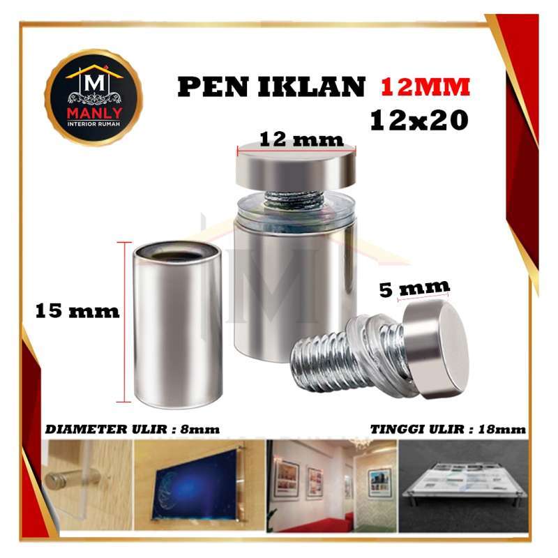 Jual Pen Iklan 12 X 20 Mm / Pen Baut Iklan Kaca Akrilik / Sign Board ...