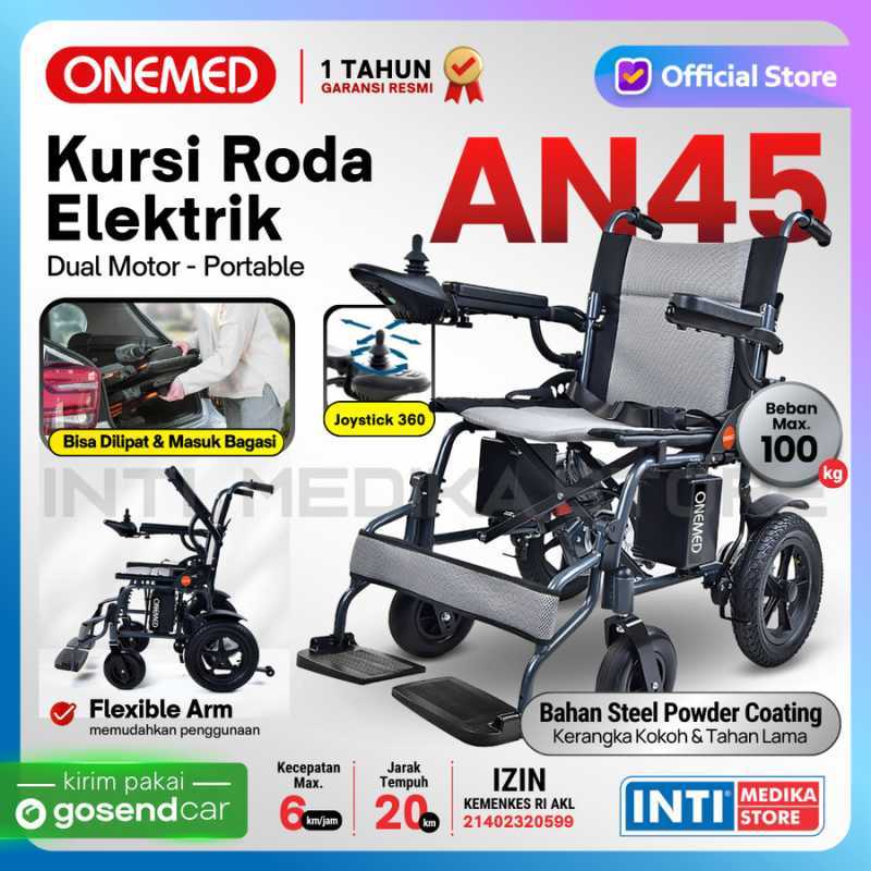 Promo ONEMED - Kursi Roda LISTRIK Lipat AN45 ELEKTRIK | Electric ...