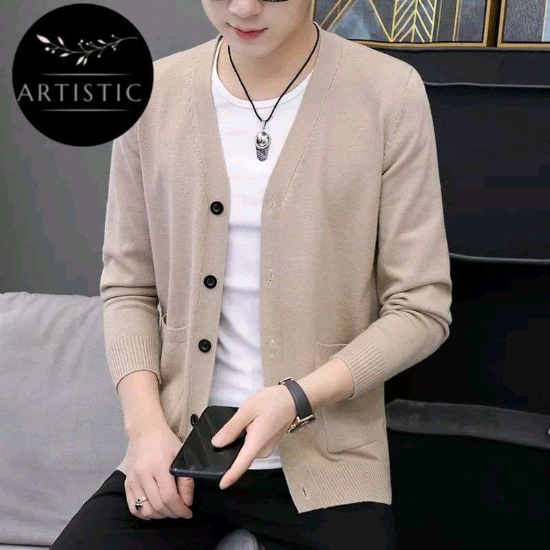 Jual Cardigan Rajut Pria Korea Polos 100 Cotton Halus Premium Di Seller ...