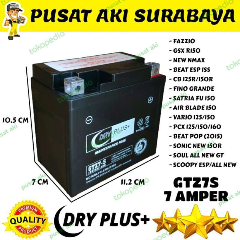 Promo Accu Kering Mf Dryplus Gtz7S 7Ah Honda Vario 150 125 Iss Idling ...