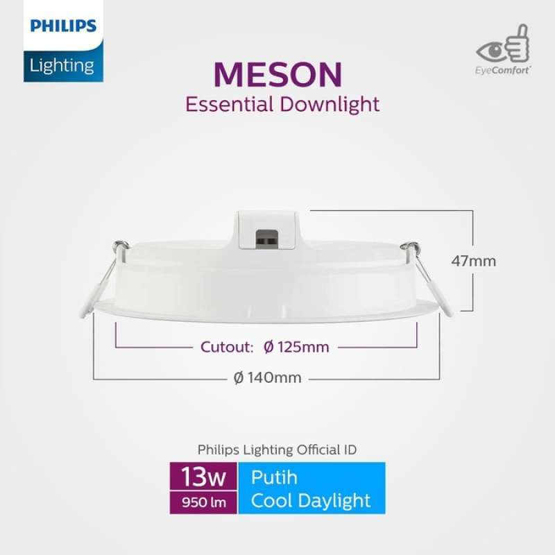 Promo Philips Downlight - 59464 Meson 125 13w 65k Wh Recessed Led Putih ...