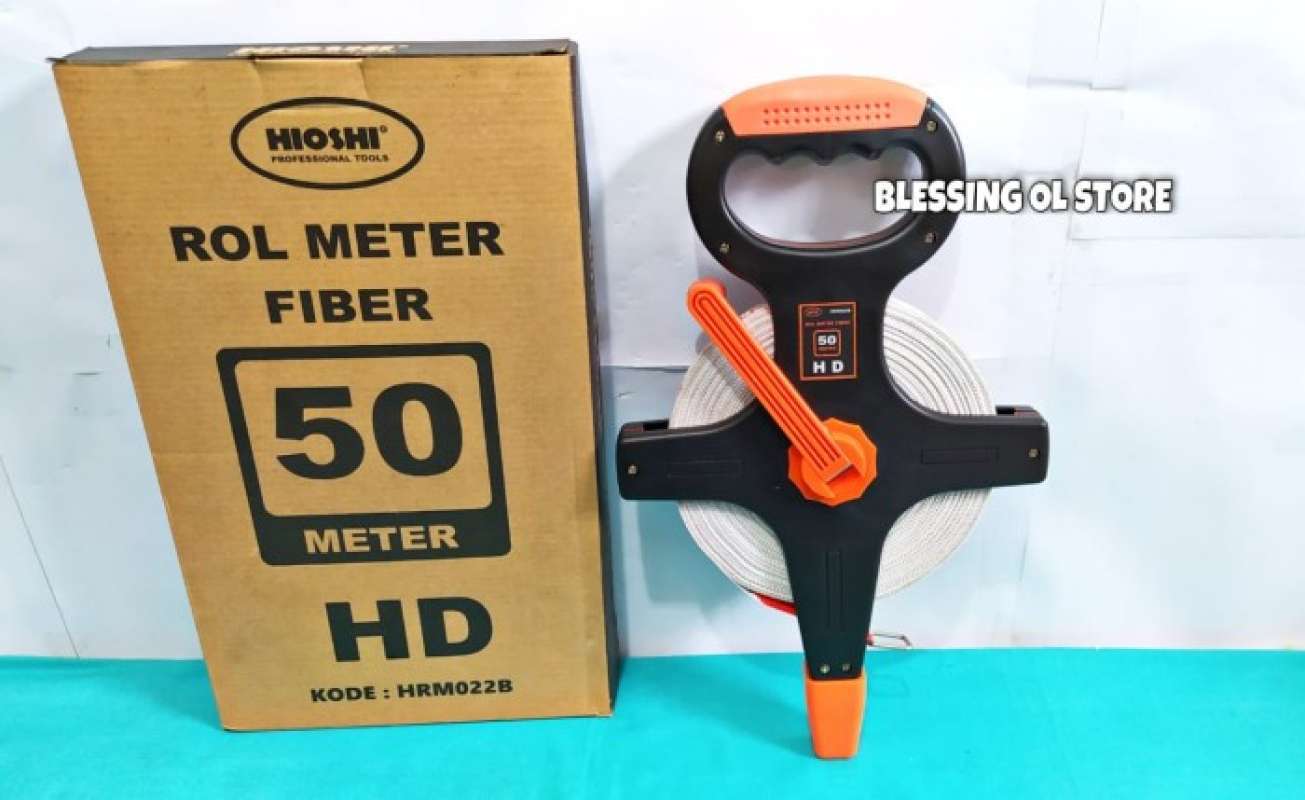 Promo Meteran Fiber Hioshi 50m Rol Meter Tancap Hd Meteran Tusuk Fiber ...