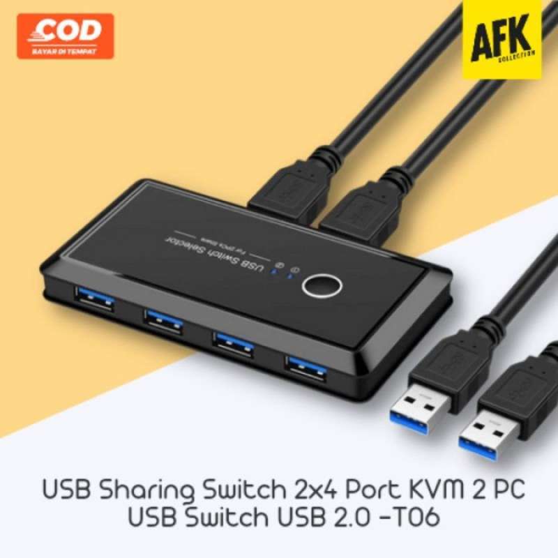 Promo USB Sharing Switch 2x4 Port KVM 2 PC USB Switch USB 2.0 -T06 Diskon 23% di Seller Gigaba ...