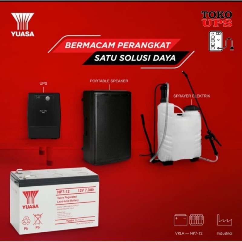 Promo YUASA NP7 12volt 7Ah Battery Batt aki accu kering Diskon 23% di Seller Vegara Store ...