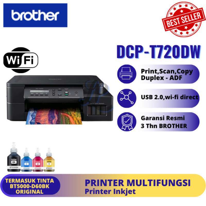 Promo Brother Dcp-T720Dw Ink Tank Printer Print-Scan-Copy-Duplex-Wifi ...