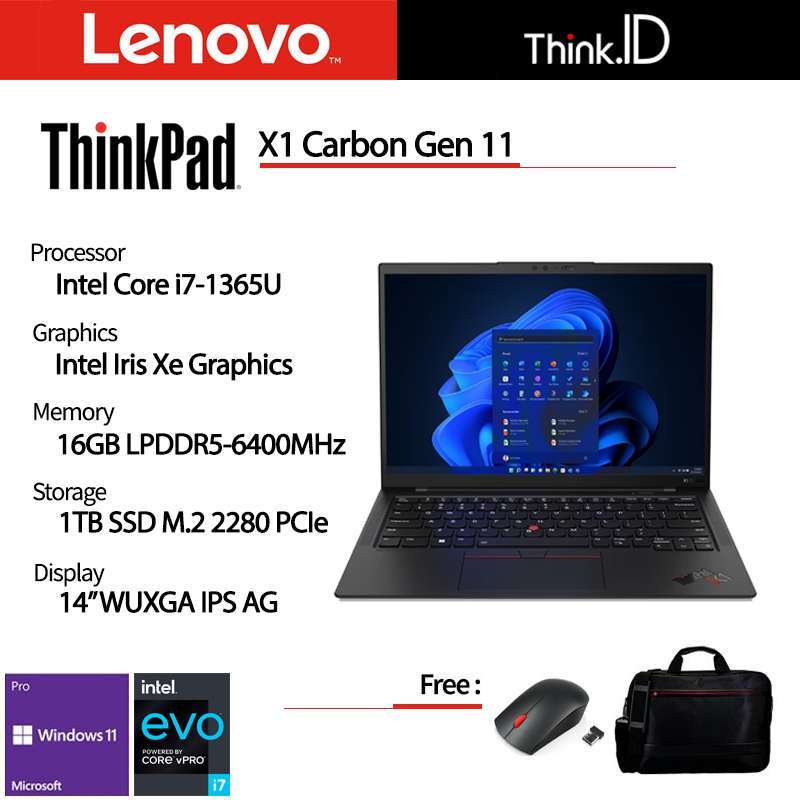 Jual Thinkpad X1 Carbon Gen 11 I7-1365u 16gb 1tb Nvme 14ips Win11 Pro ...