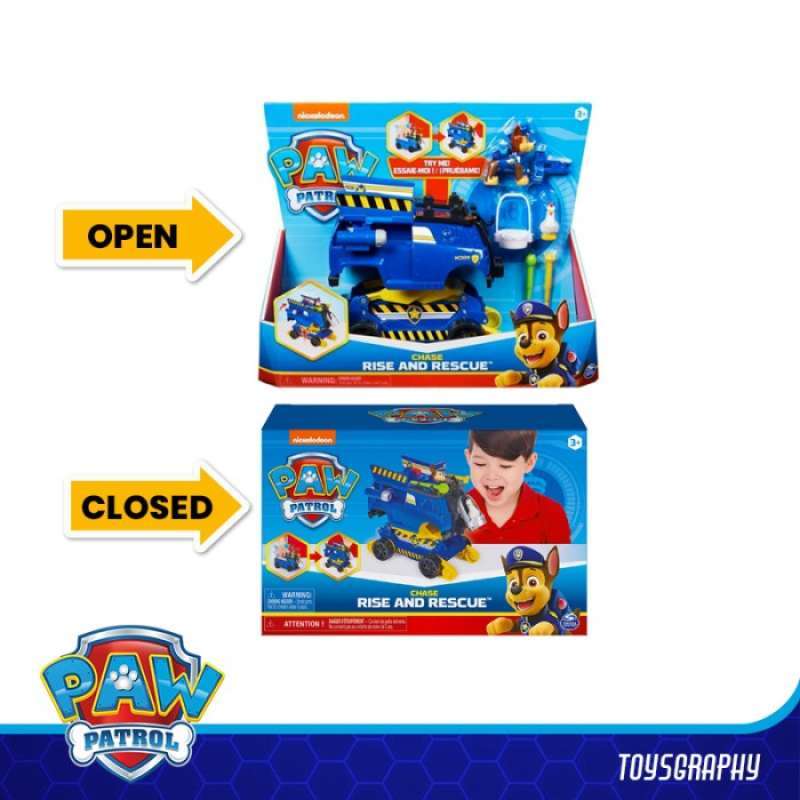Promo Paw Patrol Rise and Rescue Transforming Chase Deluxe Vehicle Set ...