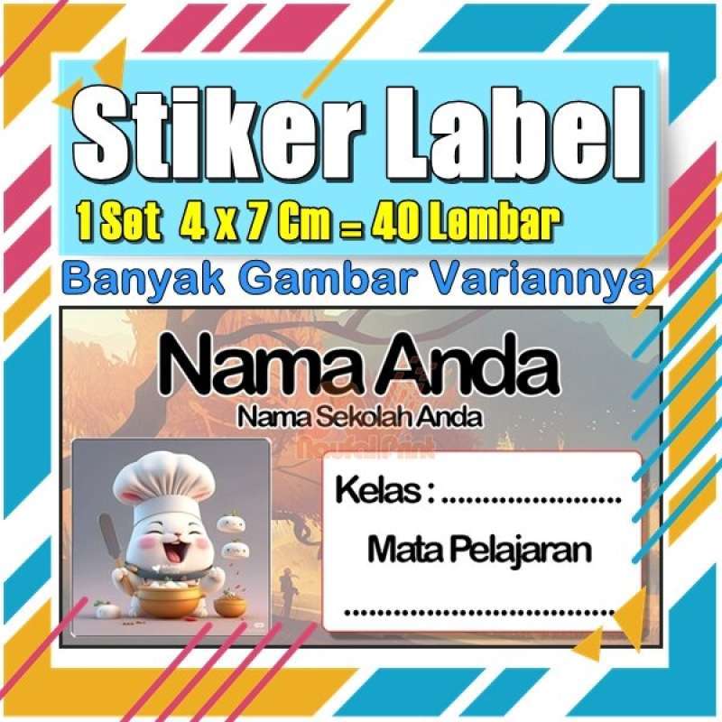 Jual Stiker Label Nama Buku Pelajaran Anak Sticker Karakter Hewan Lucu ...