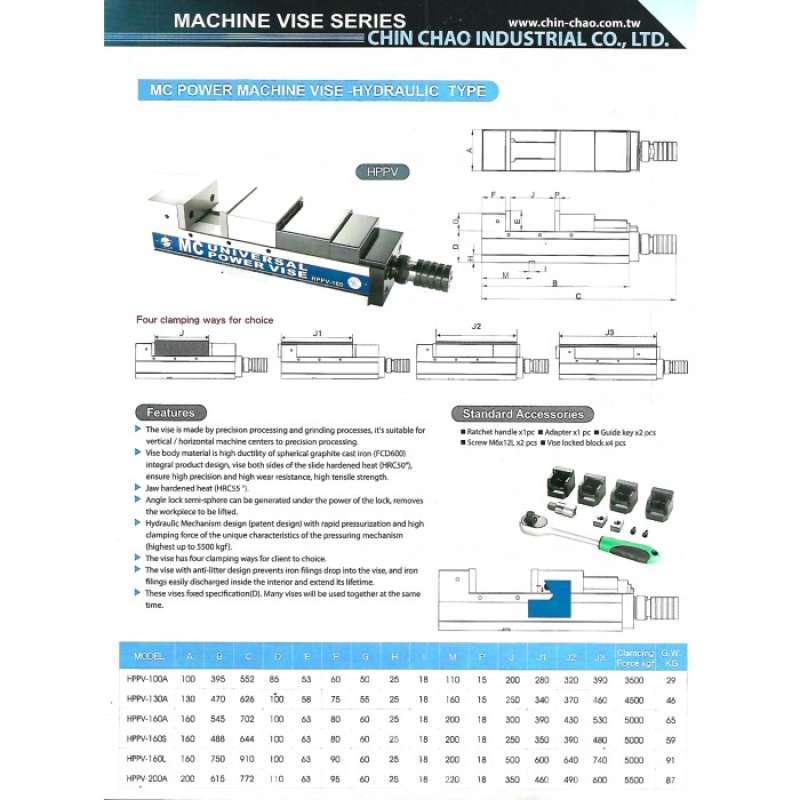 Promo MC POWER MACHINE VISE - HYDRAULIC TYPE HPPV-160A Diskon 23% di Seller Jitsian Store ...