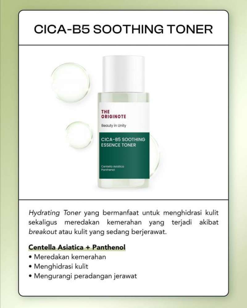Promo The Originote Cica-b5 Soothing Series Bpom - Moisturizer Diskon 2% Di Seller Maeen.id ...