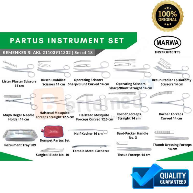 Promo Marwa Partus Instrument Set Akl / Set Prodesur Partus Diskon 23% ...